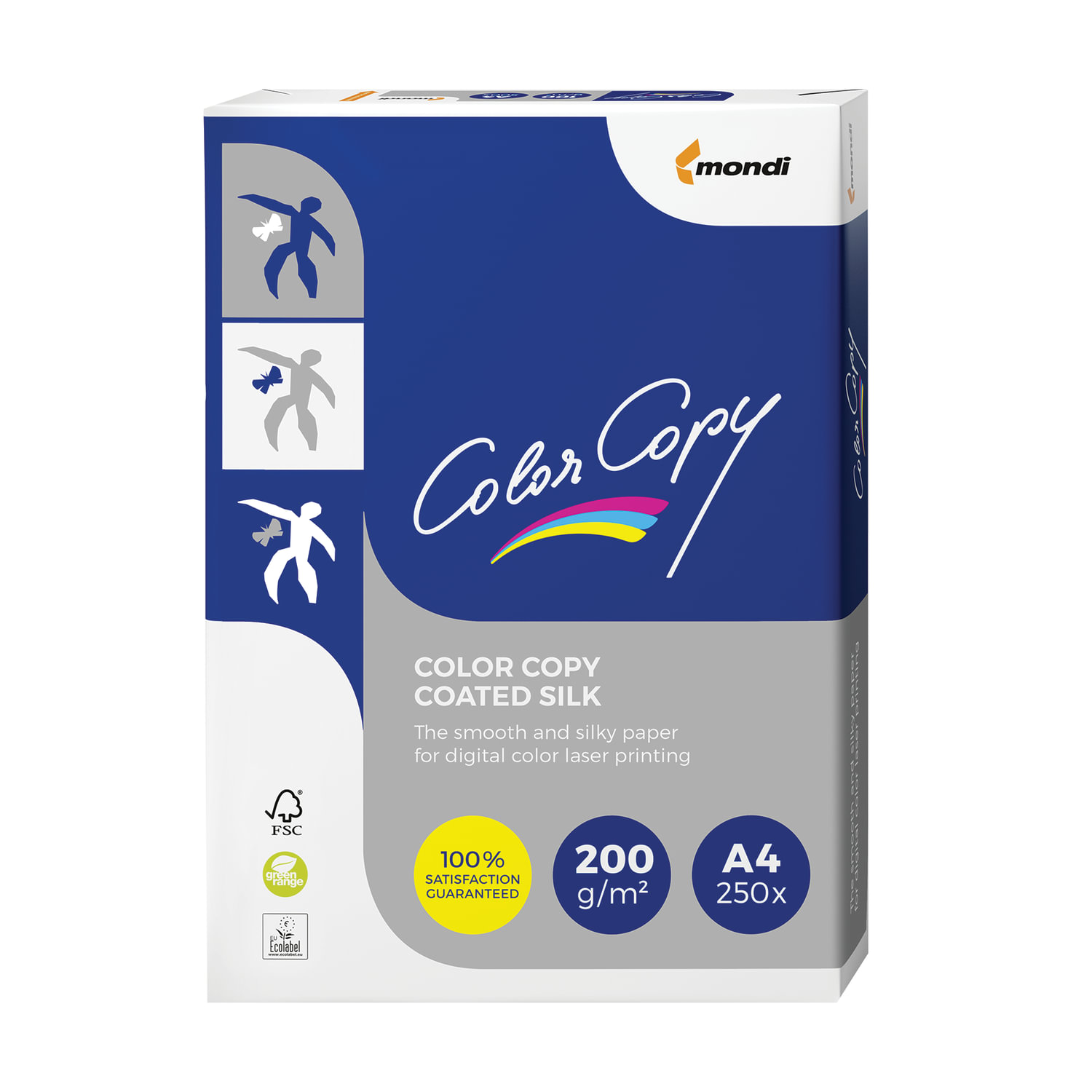 Бумага COLOR COPY SILK, мелованная, матовая, А4, 200 г/м2, 250 л., для ...