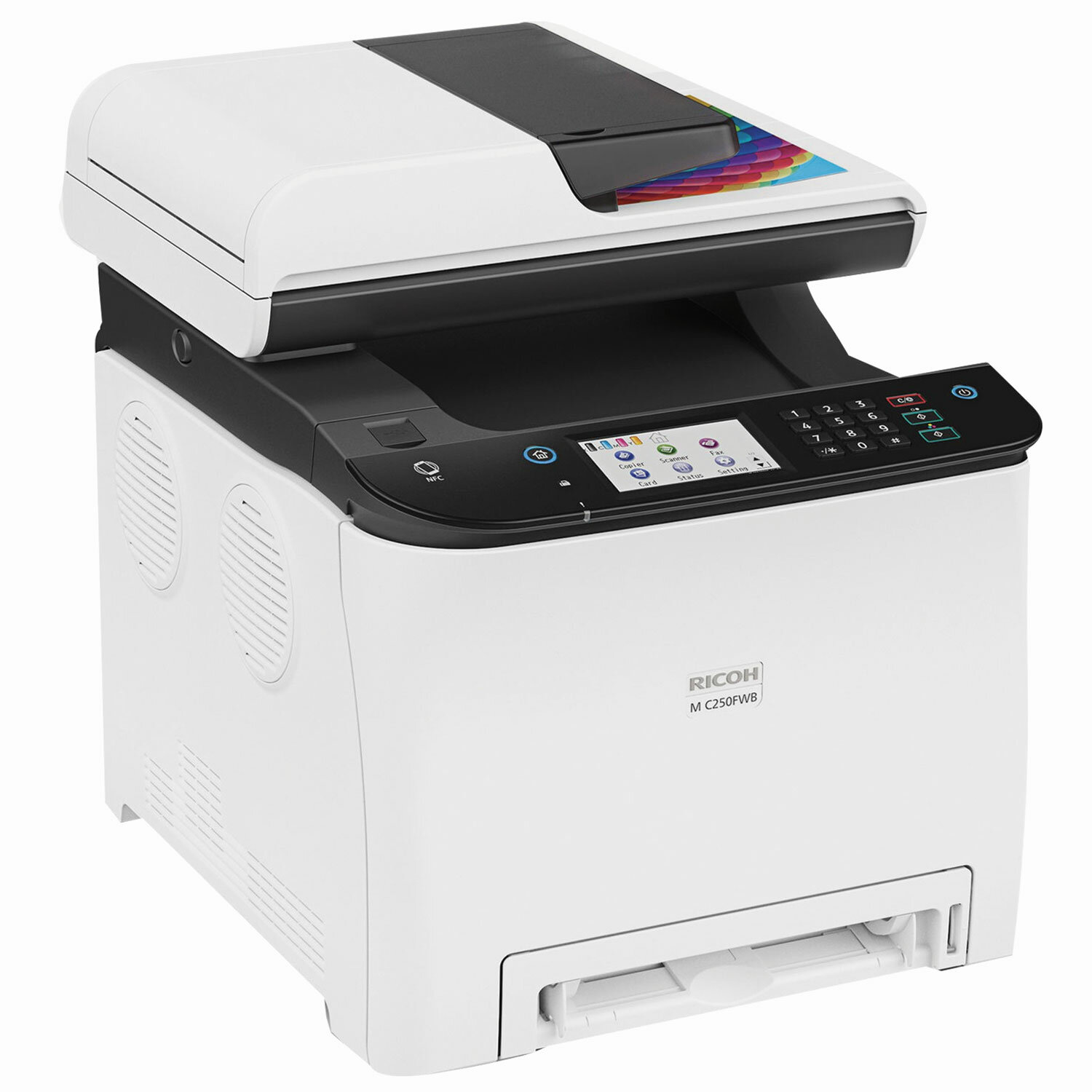 МФУ лазерное ЦВЕТНОЕ RICOH M C250FWB "4 в 1", А4, 25 стр/мин, ДУПЛЕКС ...