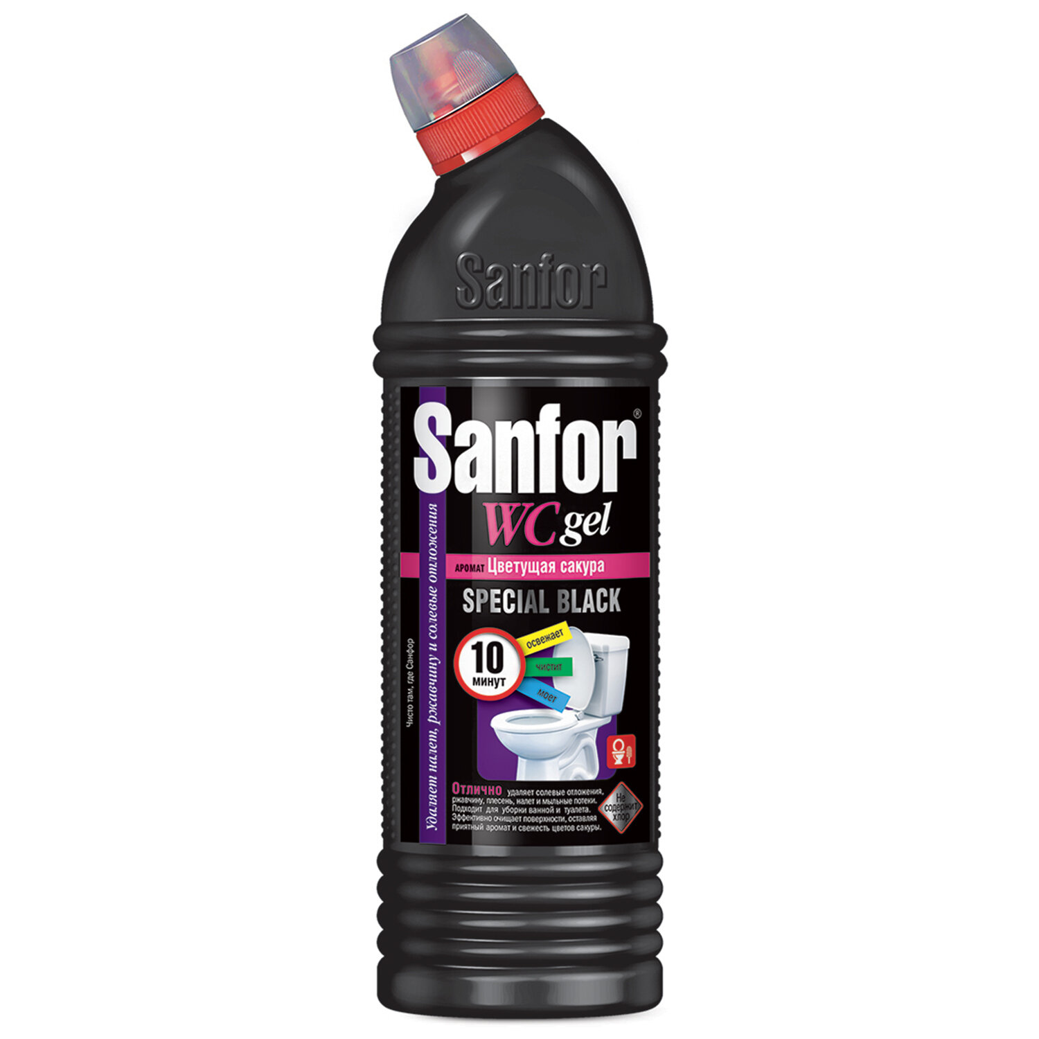Чистящее средство 750 г, SANFOR WC gel (Санфор гель) "Special Black ...