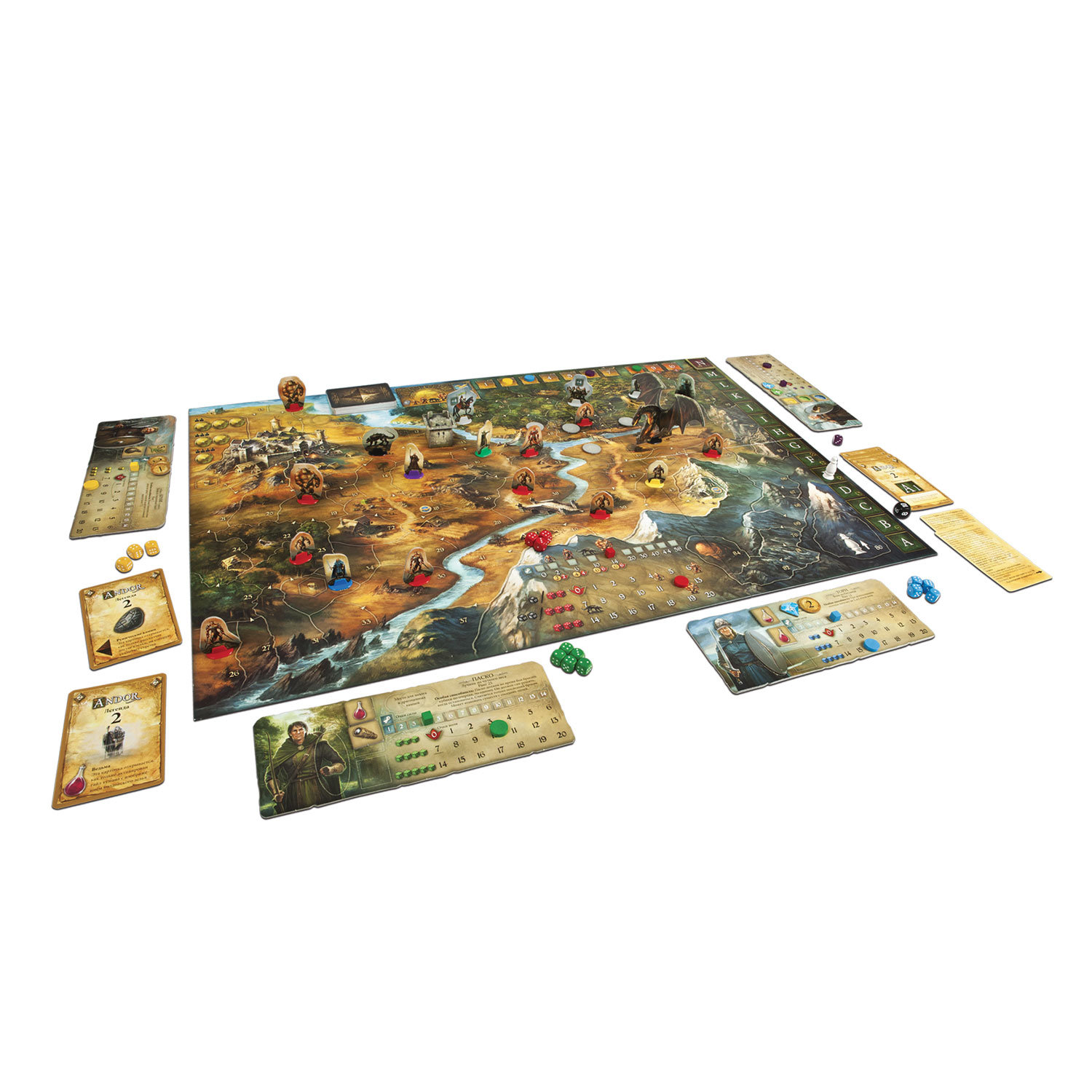 Игра-ходилка настольная "Андор", игровое поле, фигуры, жетоны, игровые ...